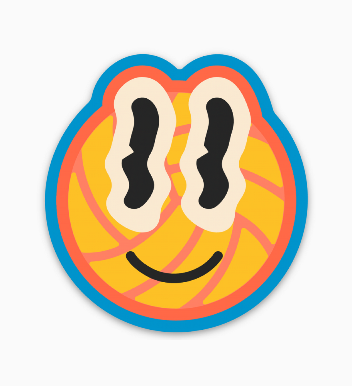 Retro Y2K Smiley Face Volleyball Sticker | Volleyballa