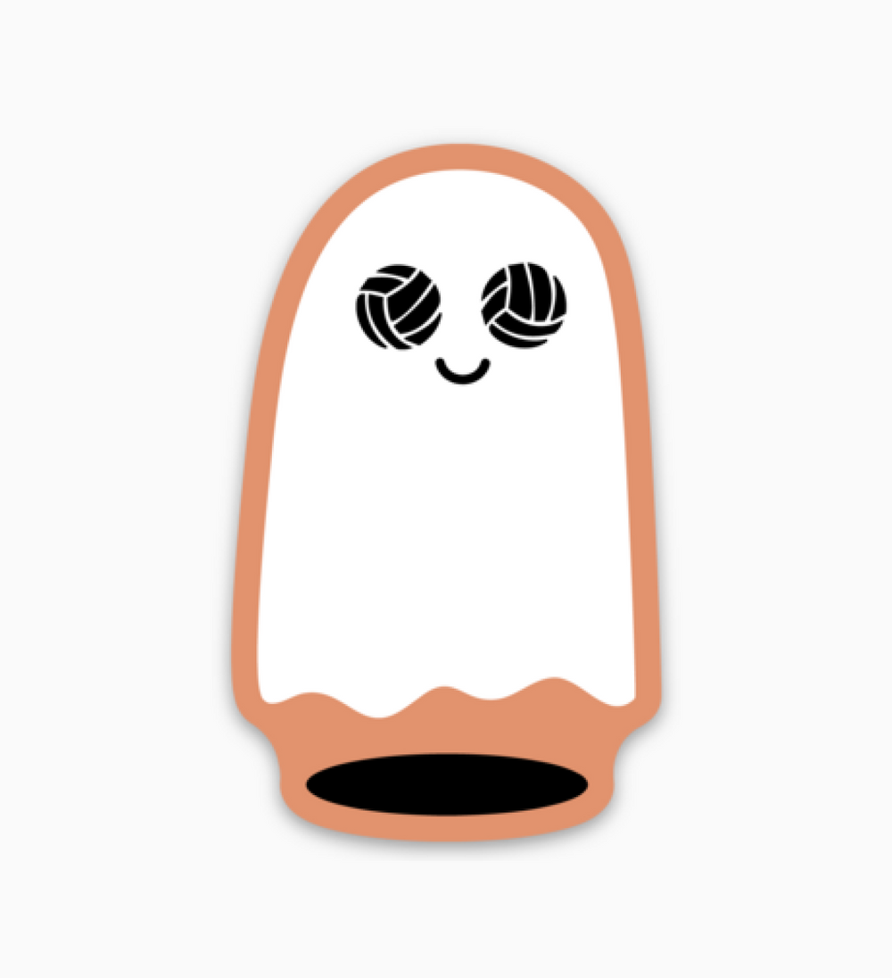 Volleyball Ghost Halloween Sticker | Volleyballa