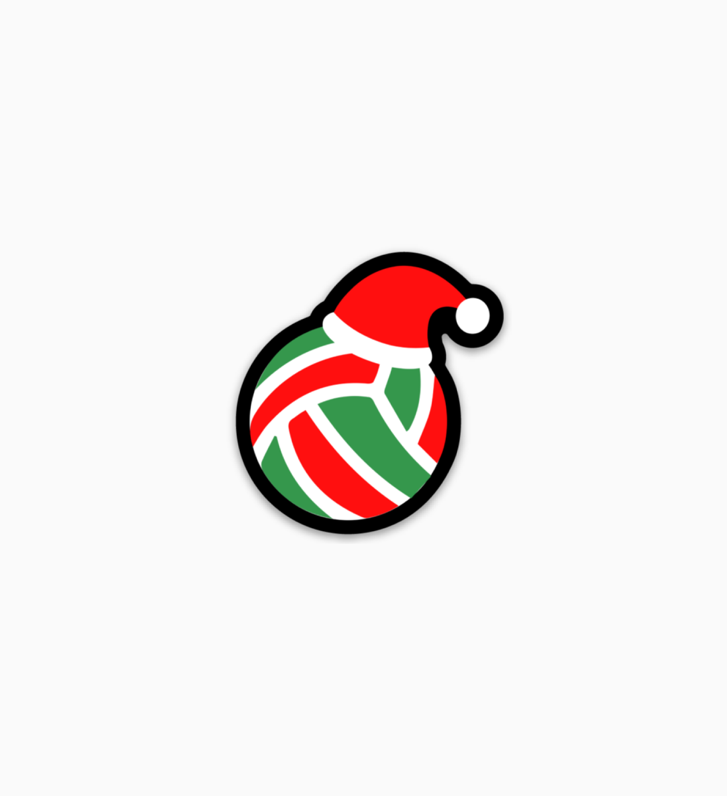 Santa Hat Volleyball Sticker | Volleyballa