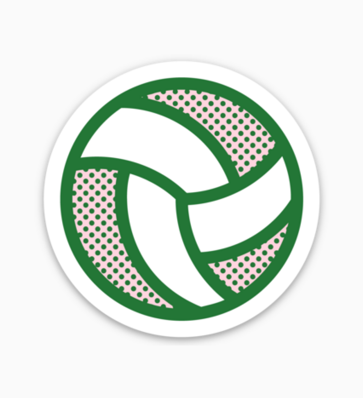 Pink & Green Polkda Dot Volleyball Sticker | Volleyballa